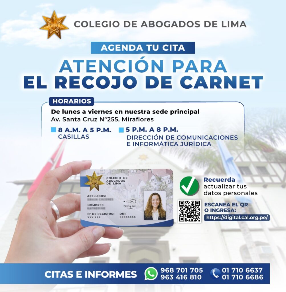 ¡Agenda tu cita para el recojo de tu nuevo carnet del Colegio de ...